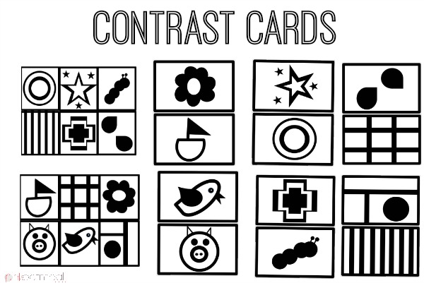 Contrast Cards Board For Baby | Pink Oatmeal