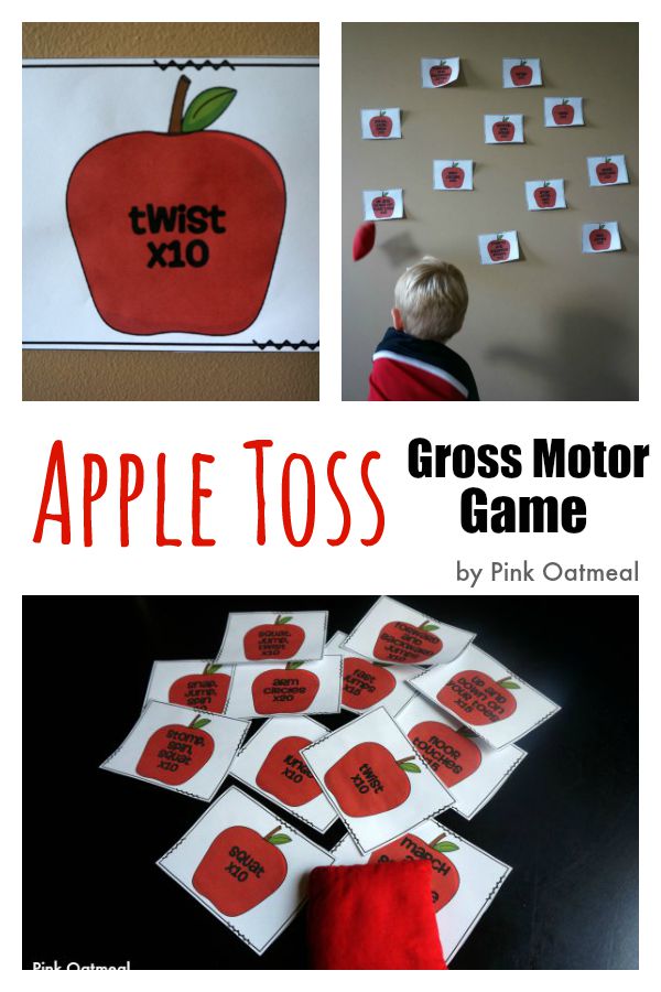 Apple Toss - Gross Motor Game | Pink Oatmeal
