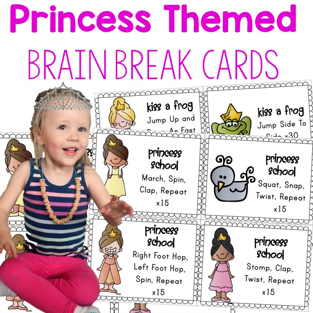 Princess Themed Gross Motor or Brain Break Ideas - Pink Oatmeal
