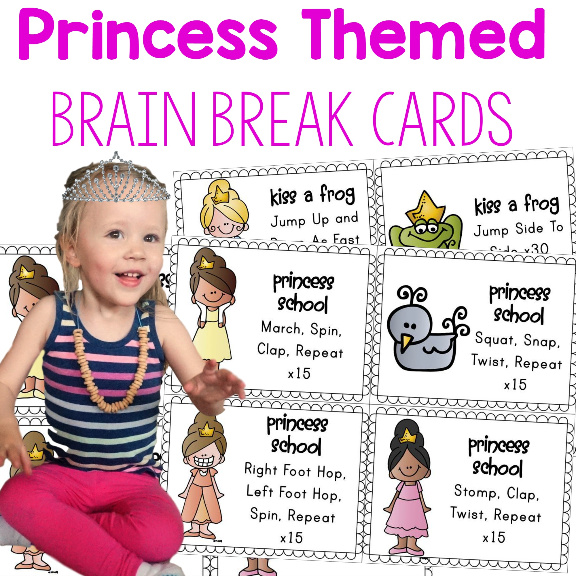 Princess Themed Gross Motor or Brain Break Ideas - Pink Oatmeal