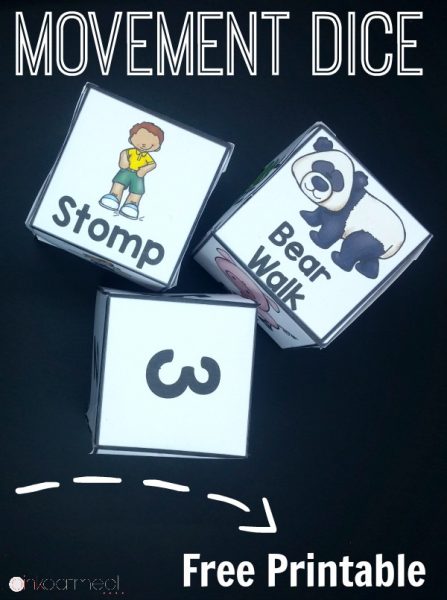 Gross Motor Dice - Pink Oatmeal