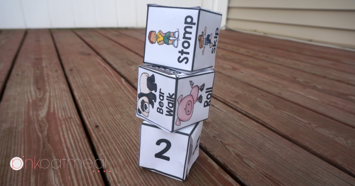 Gross Motor Dice - Pink Oatmeal