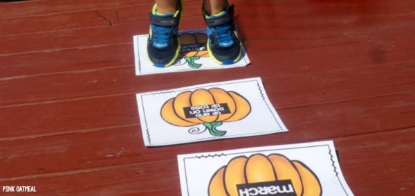 Pumpkin Themed Motor Planning - Pink Oatmeal