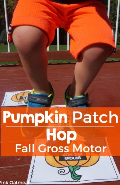Pumpkin Patch Hop - Fall Gross Motor Game - Pink Oatmeal