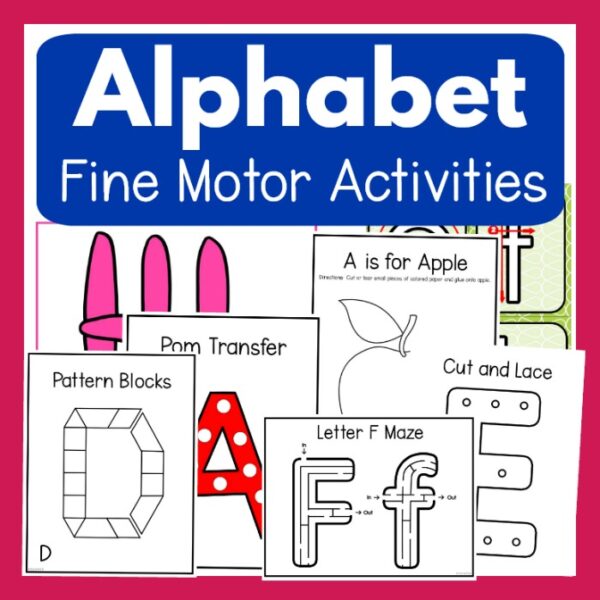 Alphabet Gross Motor and Fine Motor Activities - Pink Oatmeal
