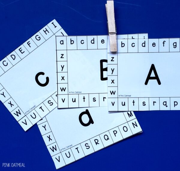 Alphabet Gross Motor and Fine Motor Activities - Pink Oatmeal