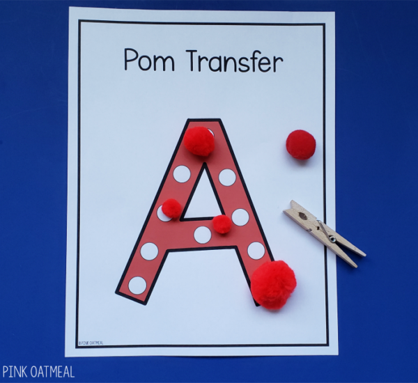 Alphabet Gross Motor and Fine Motor Activities - Pink Oatmeal