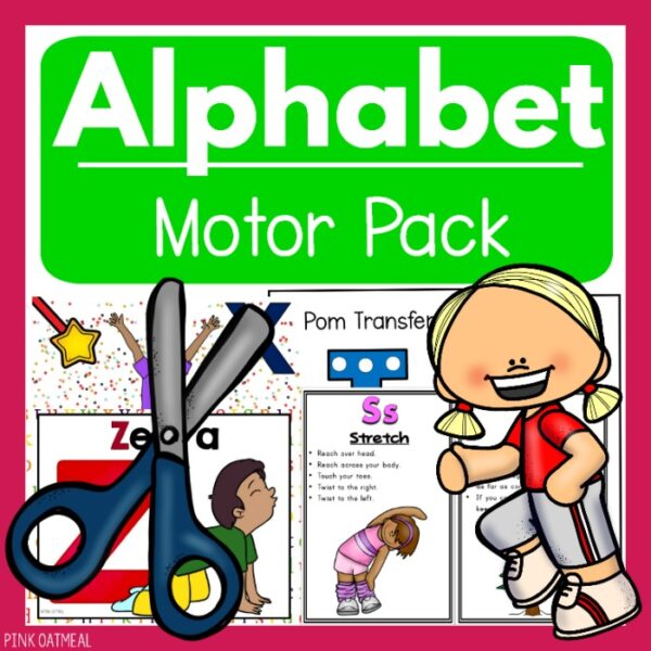 Alphabet Gross Motor and Fine Motor Activities - Pink Oatmeal