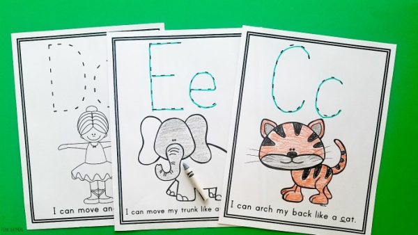 Letter Recognition Activities - With Movement - Pink Oatmeal
