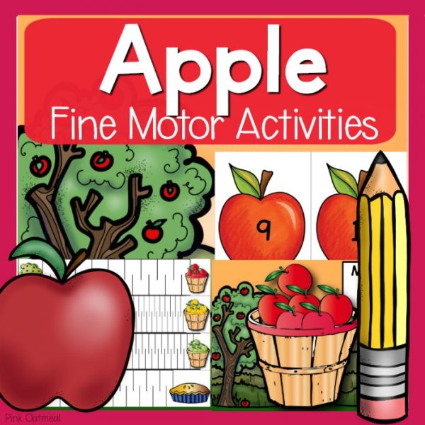 Apple Themed Fine Motor and Gross Motor Planning - Pink Oatmeal