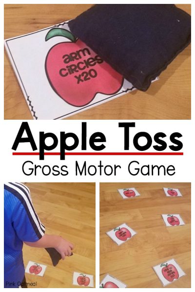 Apple Toss - Gross Motor Game - Pink Oatmeal