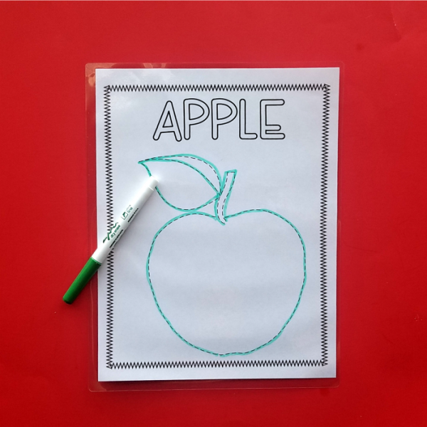 Apple Themed Fine Motor and Gross Motor Planning - Pink Oatmeal