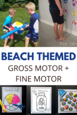 Beach Themed Gross Motor and Fine Motor Activities - Pink Oatmeal