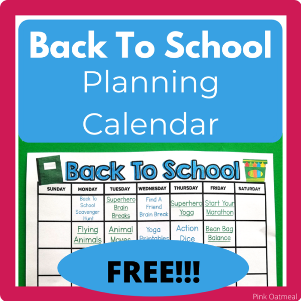 Back To School Motor Planning - Pink Oatmeal