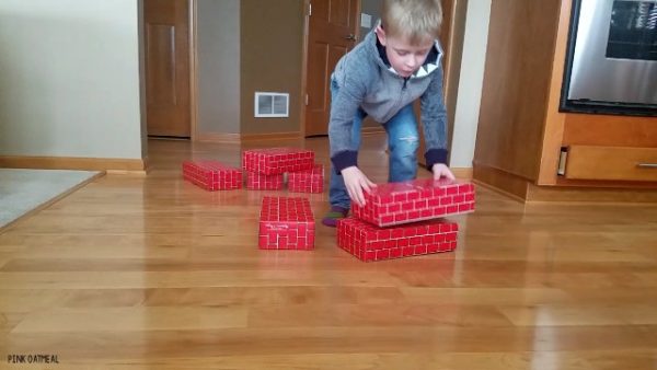 Balance Challenge Using Cardboard Blocks as a Balance Game