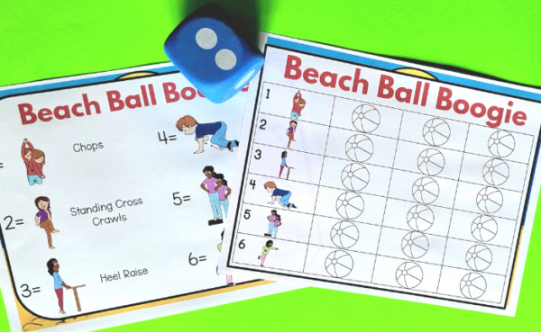 Beach Themed Gross Motor and Fine Motor Activities - Pink Oatmeal