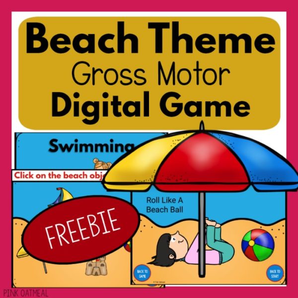 Beach Themed Gross Motor and Fine Motor Activities - Pink Oatmeal