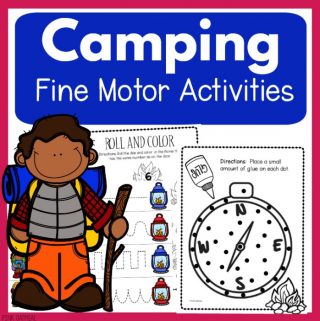Camping Themed Gross Motor and Fine Motor Activities - Pink Oatmeal
