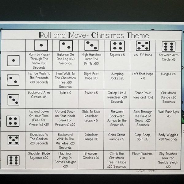 Printable Christmas Activities - That Promote Movement - Pink Oatmeal