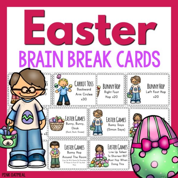 Easter Themed Brain Breaks - Pink Oatmeal