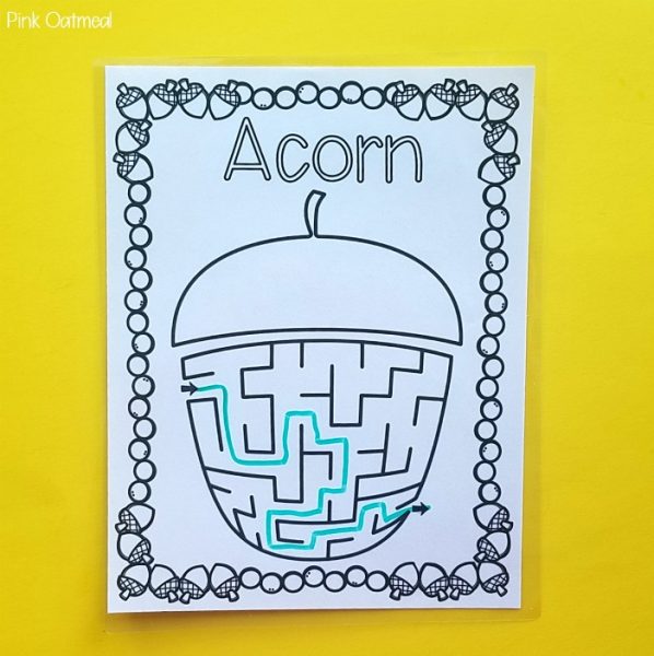 Fall Themed Motor Planning - Fine Motor and Gross Motor - Pink Oatmeal