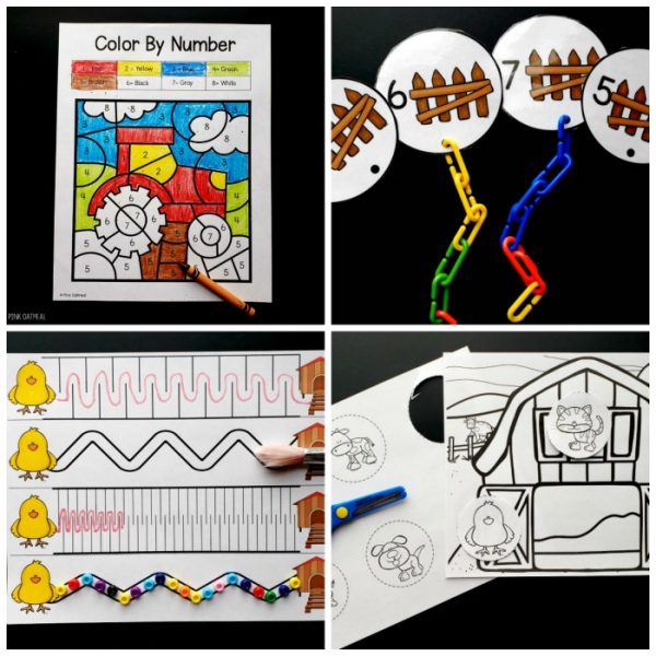 Farm Themed Motor Planning Ideas - Pink Oatmeal
