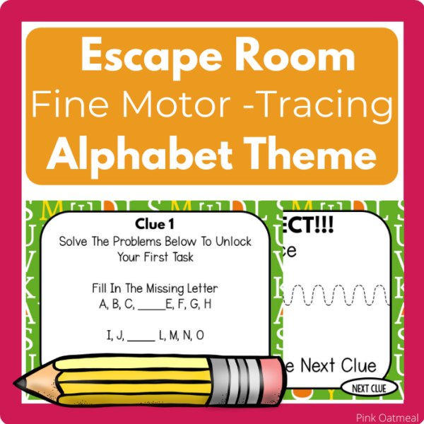 Alphabet Gross Motor and Fine Motor Activities - Pink Oatmeal