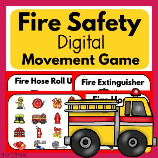 Fire Safety Gross Motor and Fine Motor Activities - Pink Oatmeal