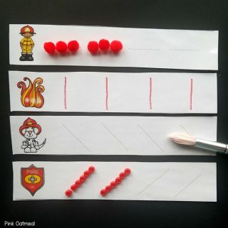 Fire Safety Gross Motor and Fine Motor Activities - Pink Oatmeal