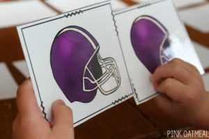 Matching With Movement - Football Themed Freebie - Pink Oatmeal