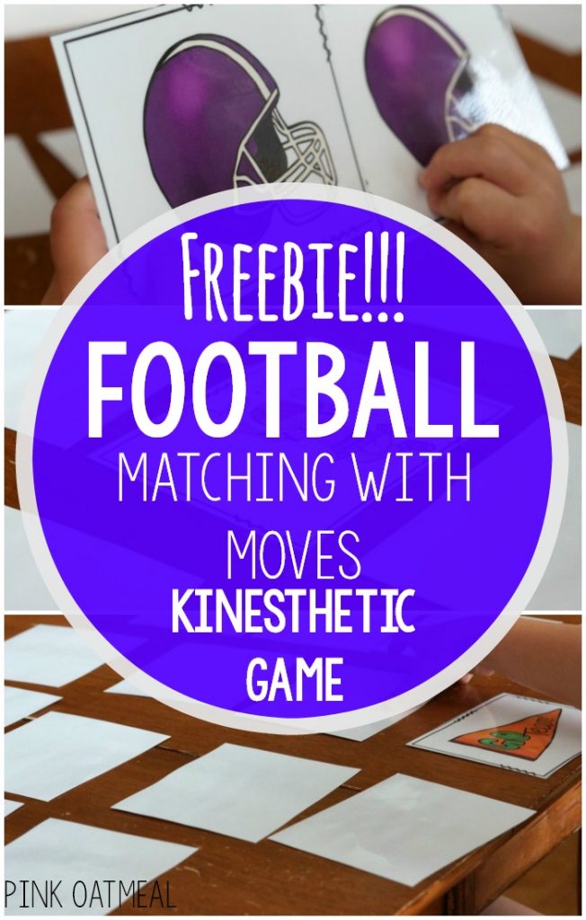 Matching With Movement - Football Themed Freebie - Pink Oatmeal