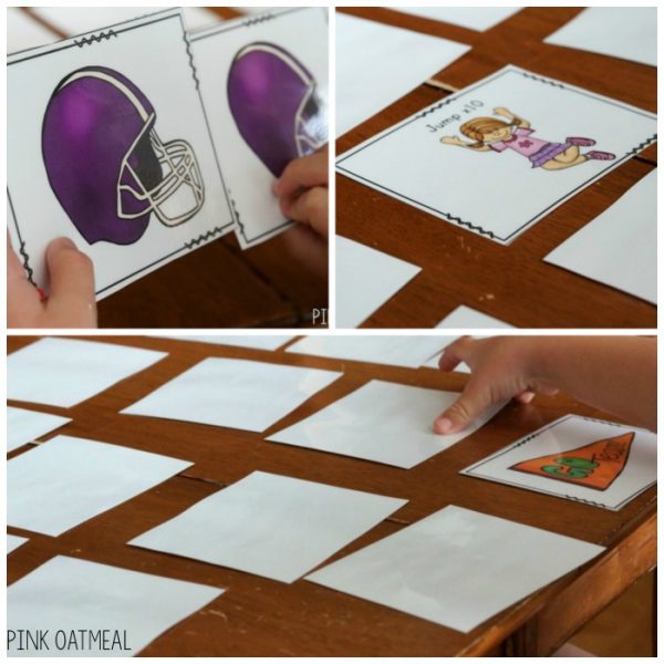 Football Gross Motor and Fine Motor Planning - Pink Oatmeal