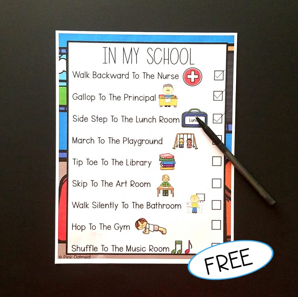 Back To School Motor Planning - Pink Oatmeal