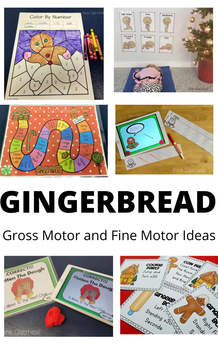 Gingerbread Gross Motor and Fine Motor Activities - Pink Oatmeal