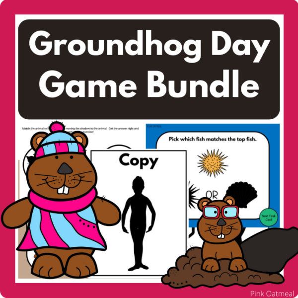 Groundhog's Day Gross Motor Activity - Pink Oatmeal