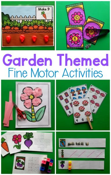 Garden Themed Fine Motor Activities - Pink Oatmeal