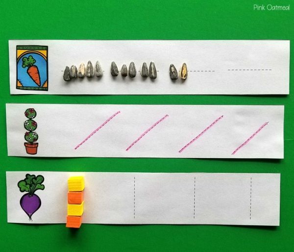 Garden Themed Fine Motor Activities - Pink Oatmeal