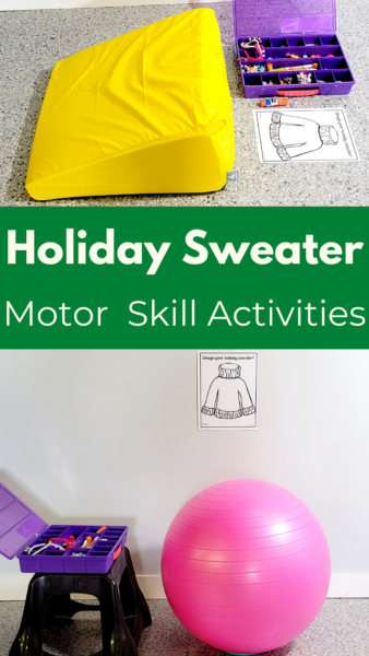 Holiday Sweater Gross Motor and Fine Motor Skills - Pink Oatmeal