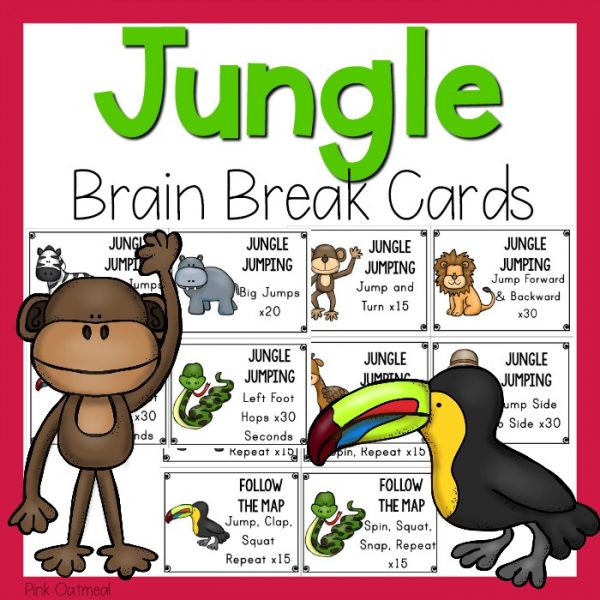 Jungle Themed Brain Breaks - Pink Oatmeal