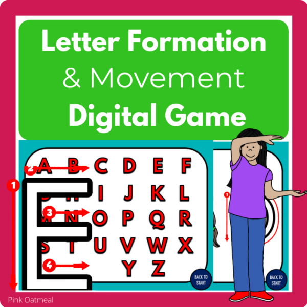 Alphabet Gross Motor and Fine Motor Activities - Pink Oatmeal