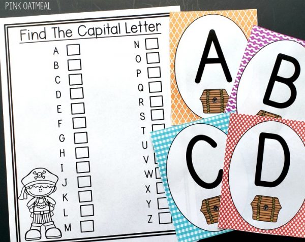 Letter Recognition Activities - With Movement - Pink Oatmeal