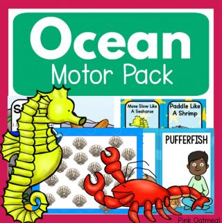 Ocean Themed Gross Motor and Fine Motor - Pink Oatmeal