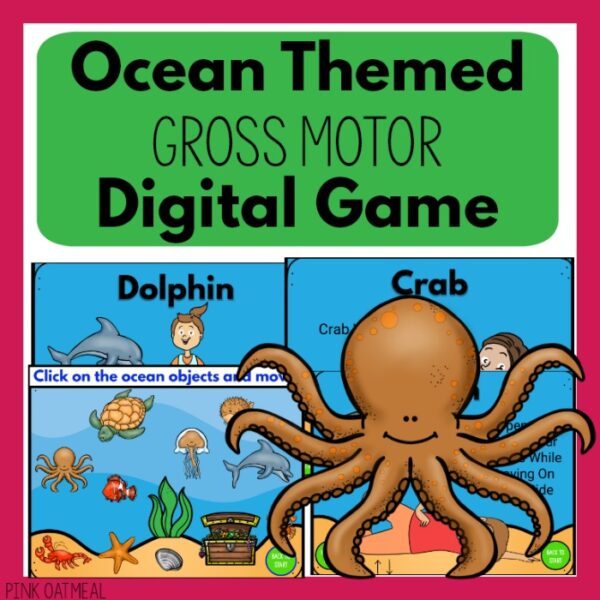 Ocean Themed Gross Motor and Fine Motor - Pink Oatmeal