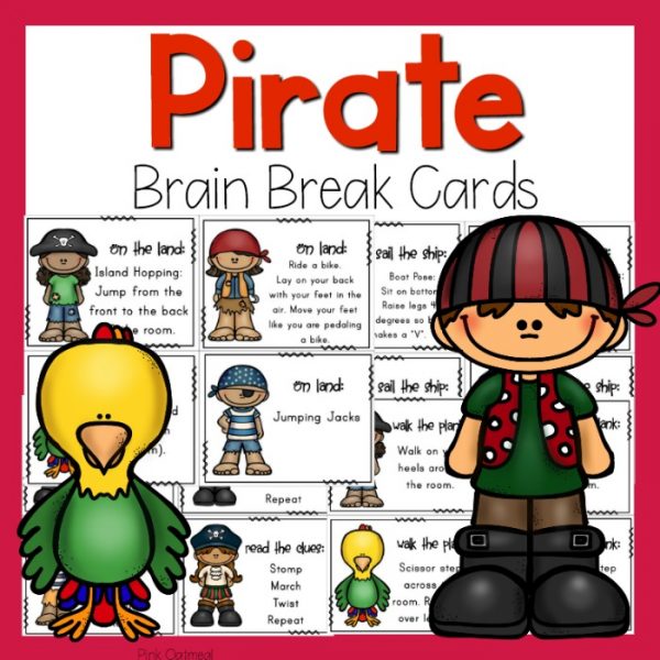 Pirate Theme Brain Breaks and Yoga - Pink Oatmeal