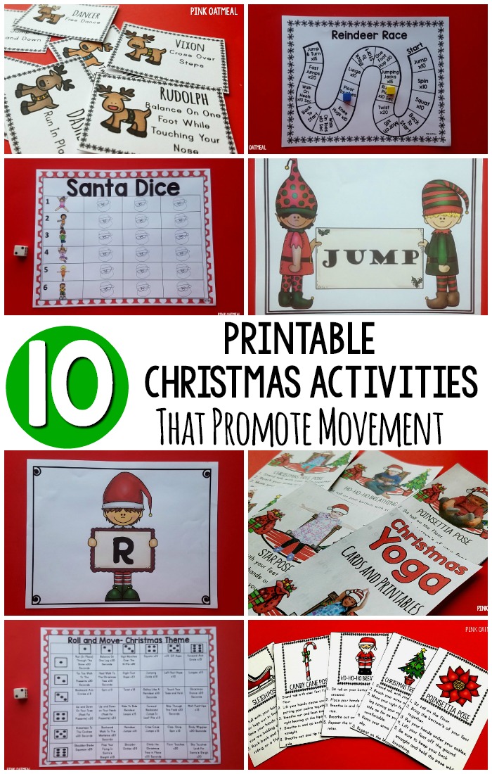 Printable Christmas Activities - That Promote Movement | Pink Oatmeal