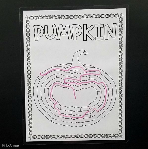 Pumpkin Themed Motor Planning - Pink Oatmeal