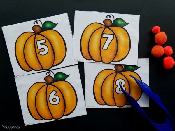 Pumpkin Themed Motor Planning - Pink Oatmeal