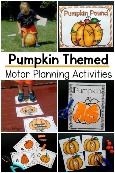 Pumpkin Themed Motor Planning - Pink Oatmeal