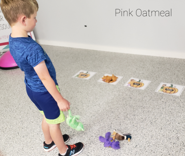 Pumpkin Patch Hop - Fall Gross Motor Game - Pink Oatmeal