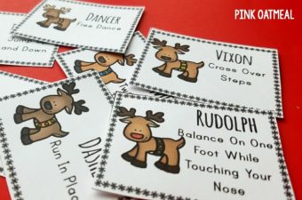 Reindeer Run - FREE Brain Break Printables - Pink Oatmeal